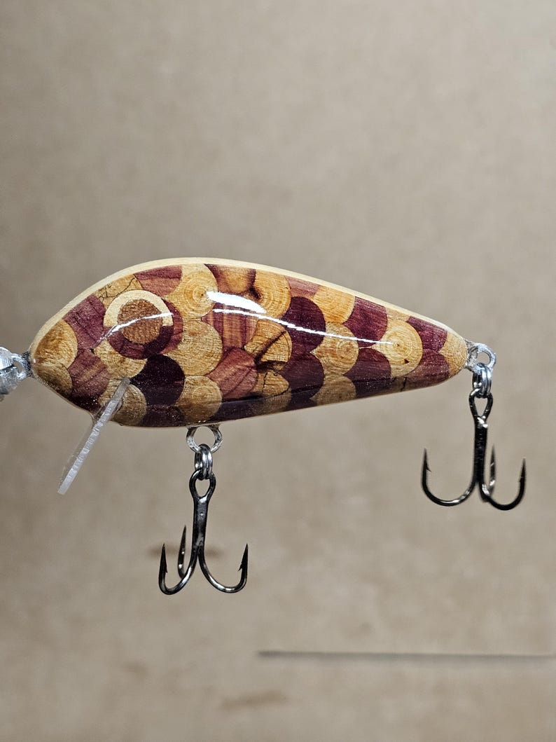 Handmade Wooden Fishing Lure. From Scratch Custom Made Crankbait ...