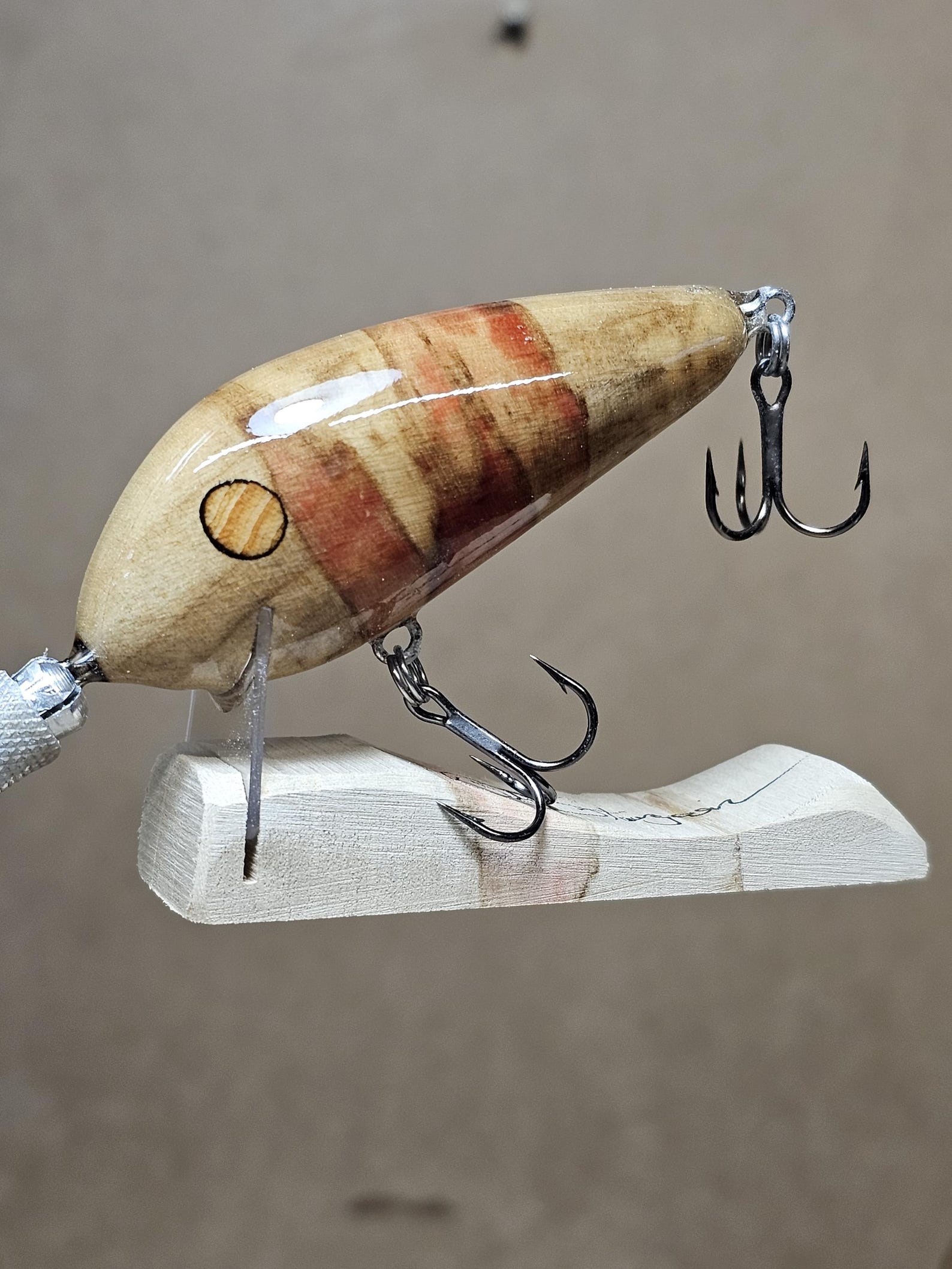 Handmade Wooden Fishing Lure. From Scratch Custom Made Crankbait ...