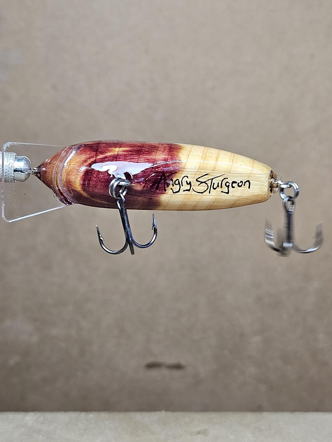Handmade Wooden Fishing Lure. From Scratch Custom Made Crankbait ...