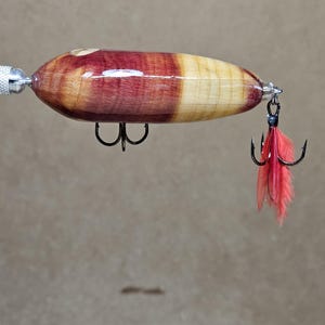 Handmade Cedar Fishing Lure. From Scratch Custom Made Lure. Topwater Walk-the-dog Action. - Etsy