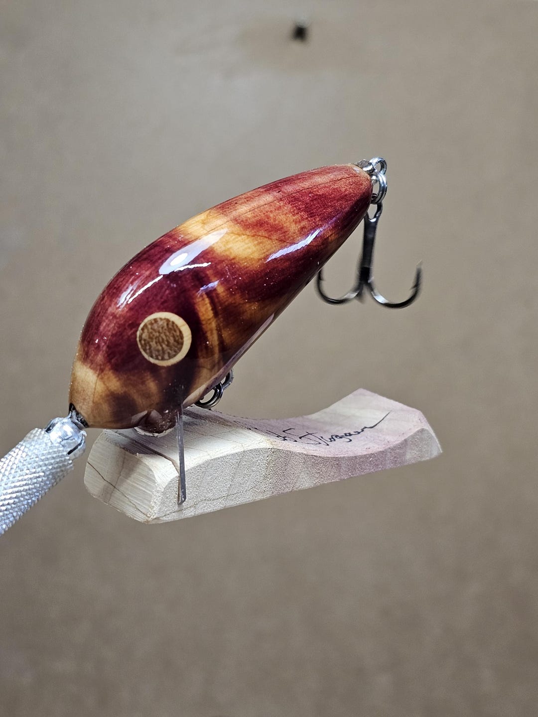 Handmade Wooden Fishing Lure. From Scratch Custom Made Crankbait. With ...