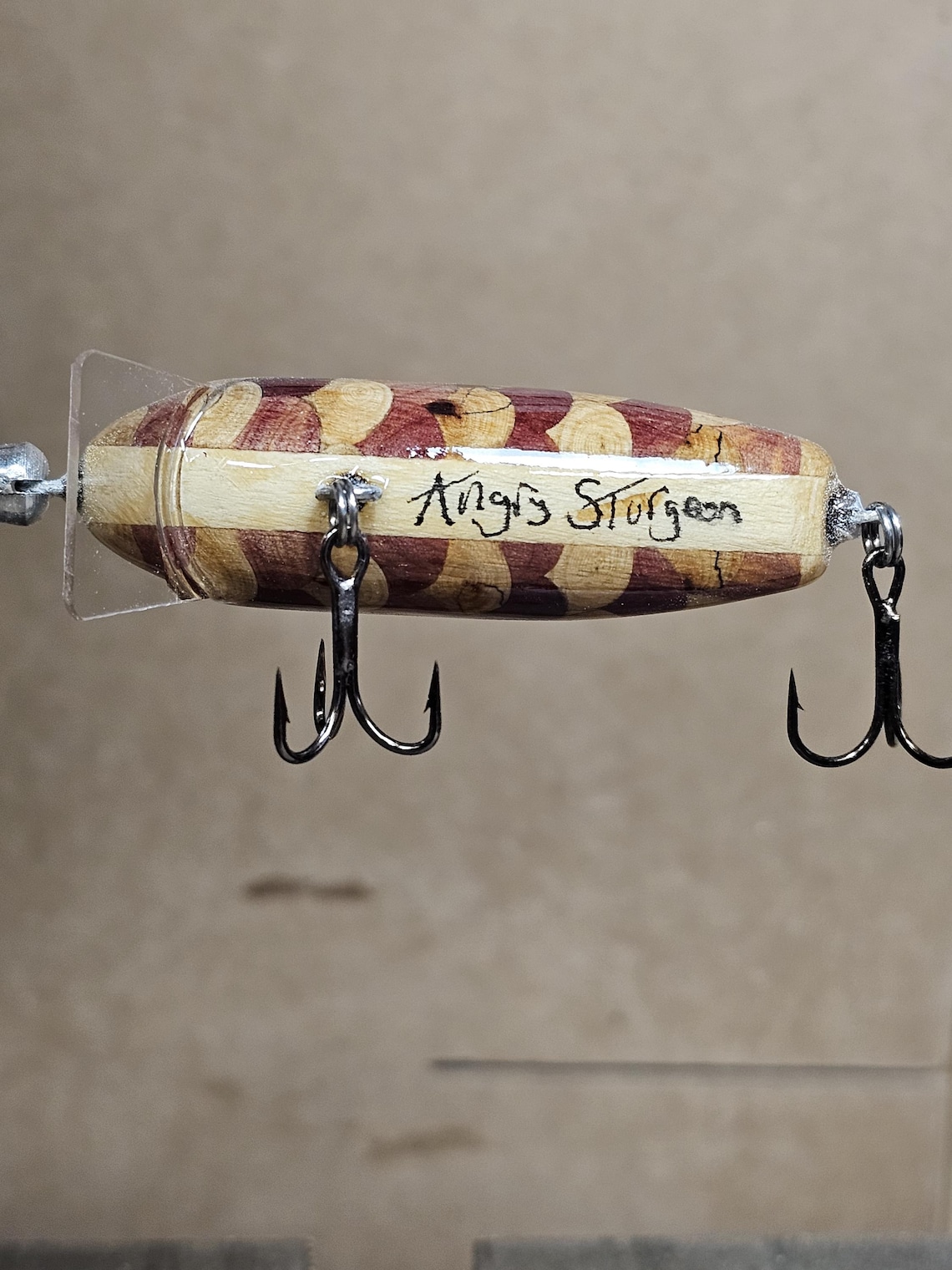 Handmade Wooden Fishing Lure. From Scratch Custom Made Crankbait ...