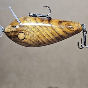 Handmade Wooden Fishing Lure. From Scratch Custom Made Crankbait. Sumac ...
