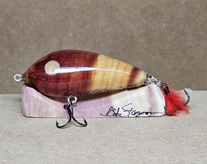 Handmade Cedar Fishing Lure. From Scratch Custom Made Lure. Topwater ...