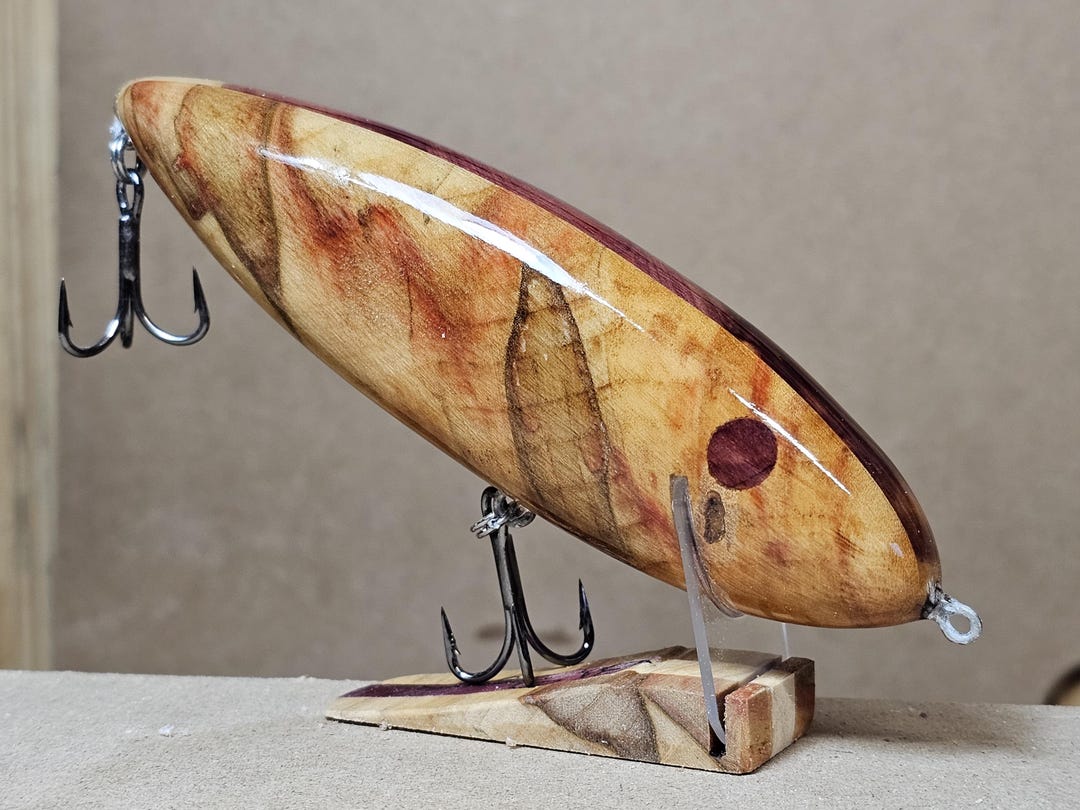 Handmade Wooden Fishing Lure. From Scratch Custom Made Crankbait in ...