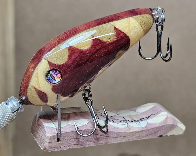 Handmade Wooden Fishing Lure. From Scratch Custom Made Crankbait ...