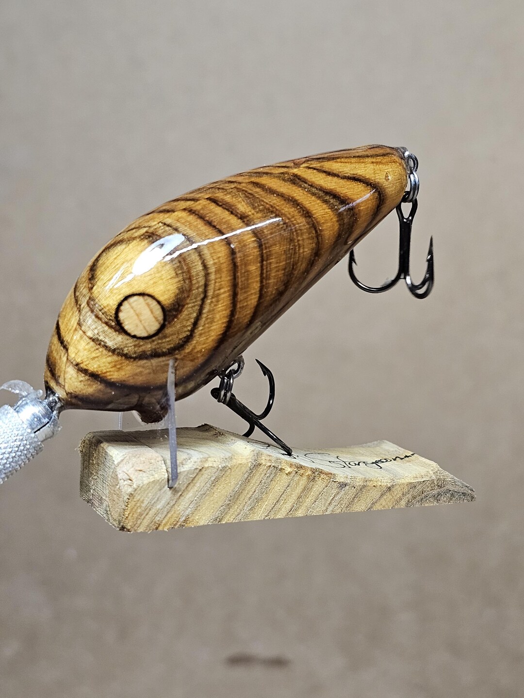 Handmade Wooden Fishing Lure. From Scratch Custom Made Crankbait. Sumac ...