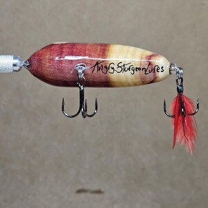 Handmade Cedar Fishing Lure. From Scratch Custom Made Lure. Topwater Walk-the-dog Action. - Etsy