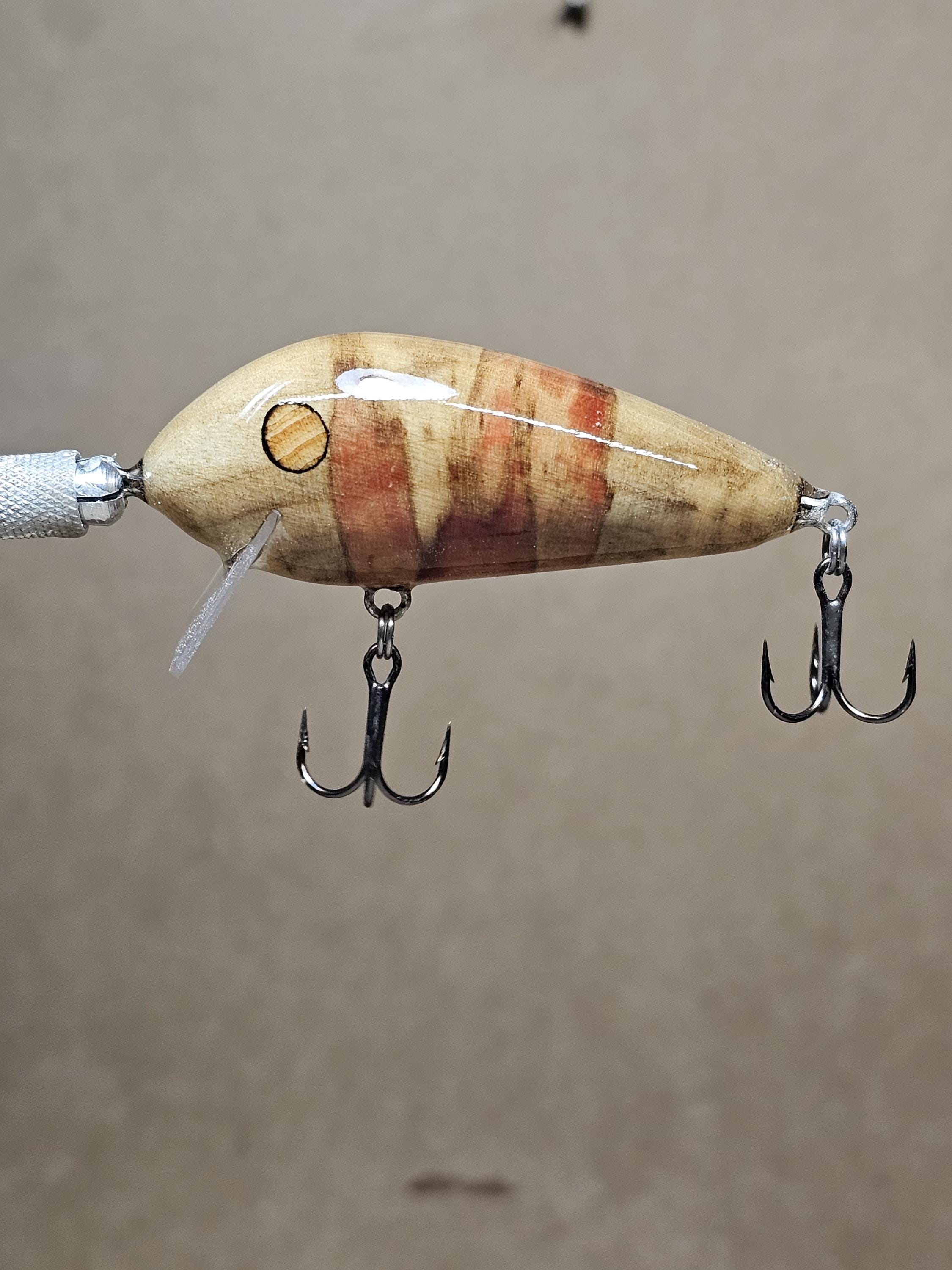 Handmade Wooden Fishing Lure. From Scratch Custom Made Crankbait ...