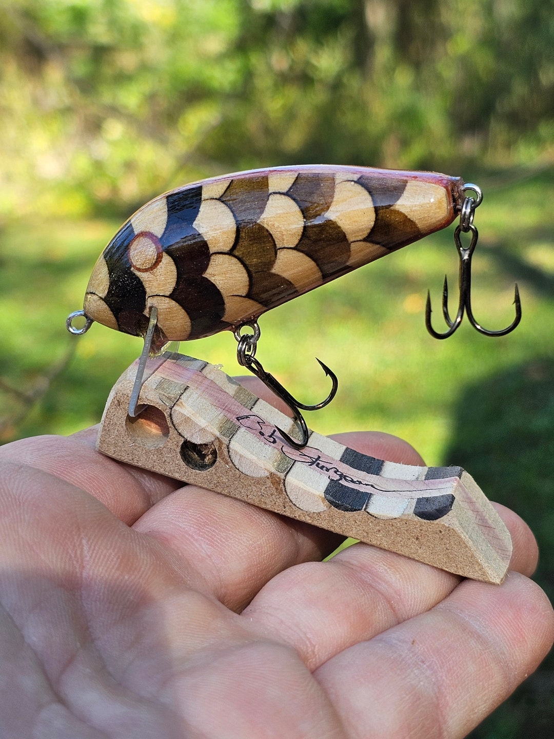 Handmade Wooden Fishing Lure. From Scratch Custom Made Crankbait. With ...