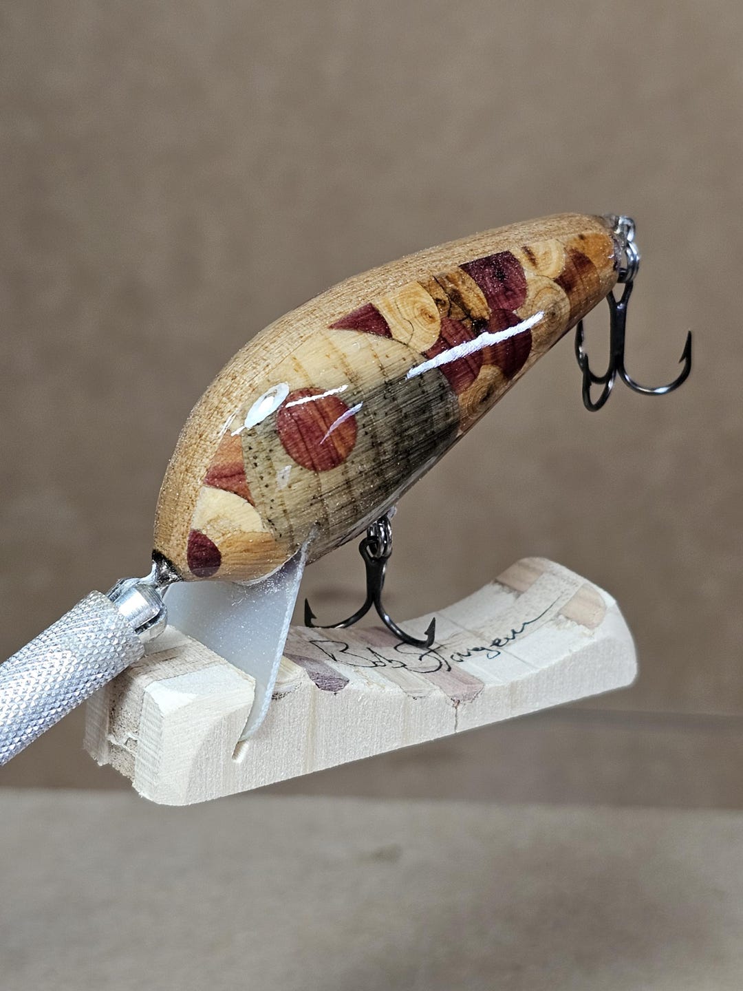 Handmade Wooden Fishing Lure. From Scratch Custom Made Crankbait ...