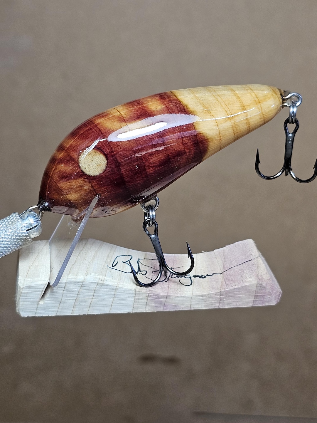 Handmade Wooden Fishing Lure. From Scratch Custom Made Crankbait ...