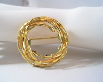 Gold circle pin | Etsy