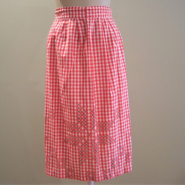 Red Gingham Apron - Etsy