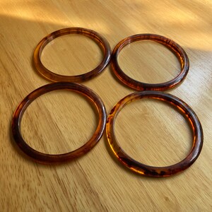 Vintage Bakelite Bangle Set, Skinny Rootbeer Tortoise Bracelet Set of 4 Matching Stacking ...