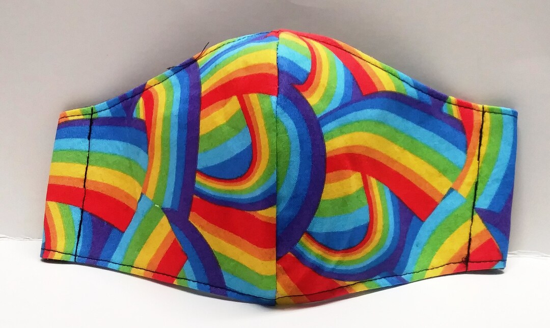 Rainbow Face Mask Rainbow Swirls Face Mask Filter Pocket - Etsy
