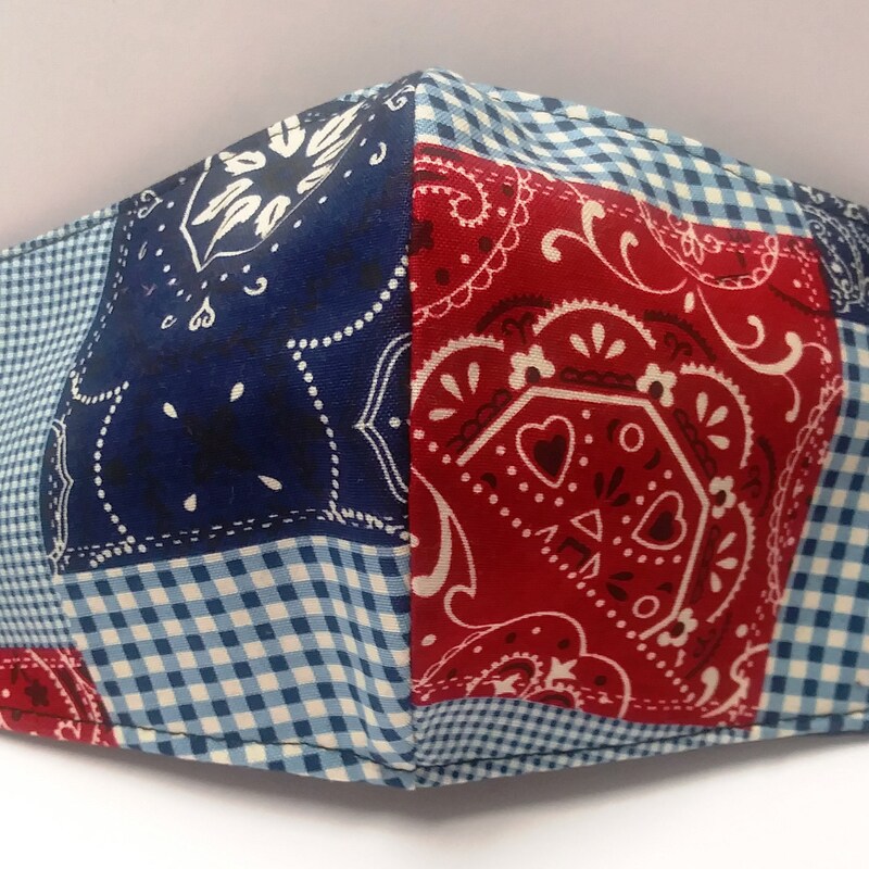 Patchwork Face Mask - Etsy