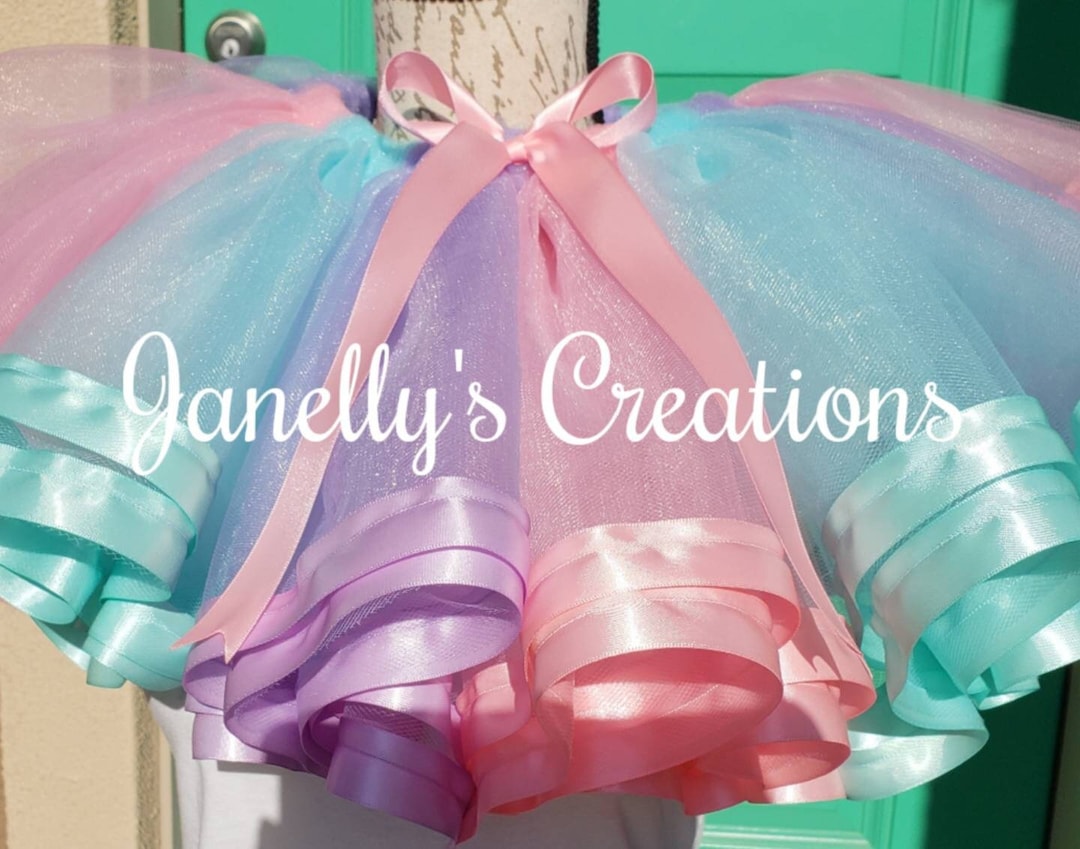 Cotton Candy Tutu, Unicorn Tutu, Birthday Tutu, Ribbon Trimmed, Pink ...