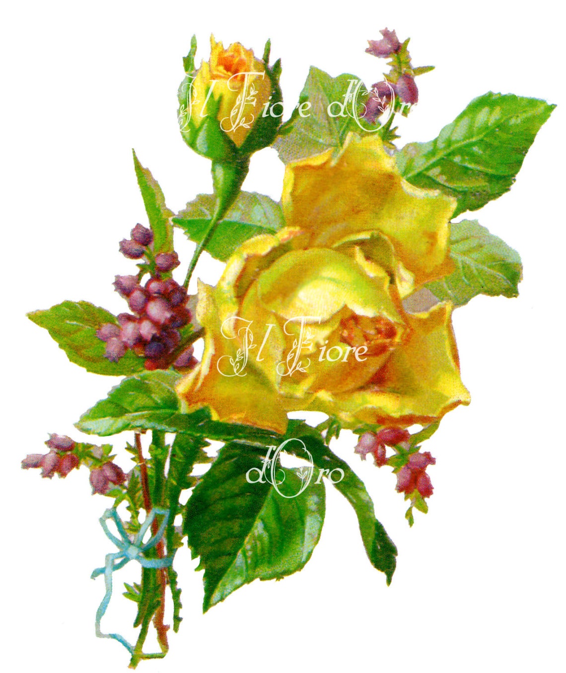 Victorian Rose Bundles and Basket Beautiful Romantic Images | Etsy