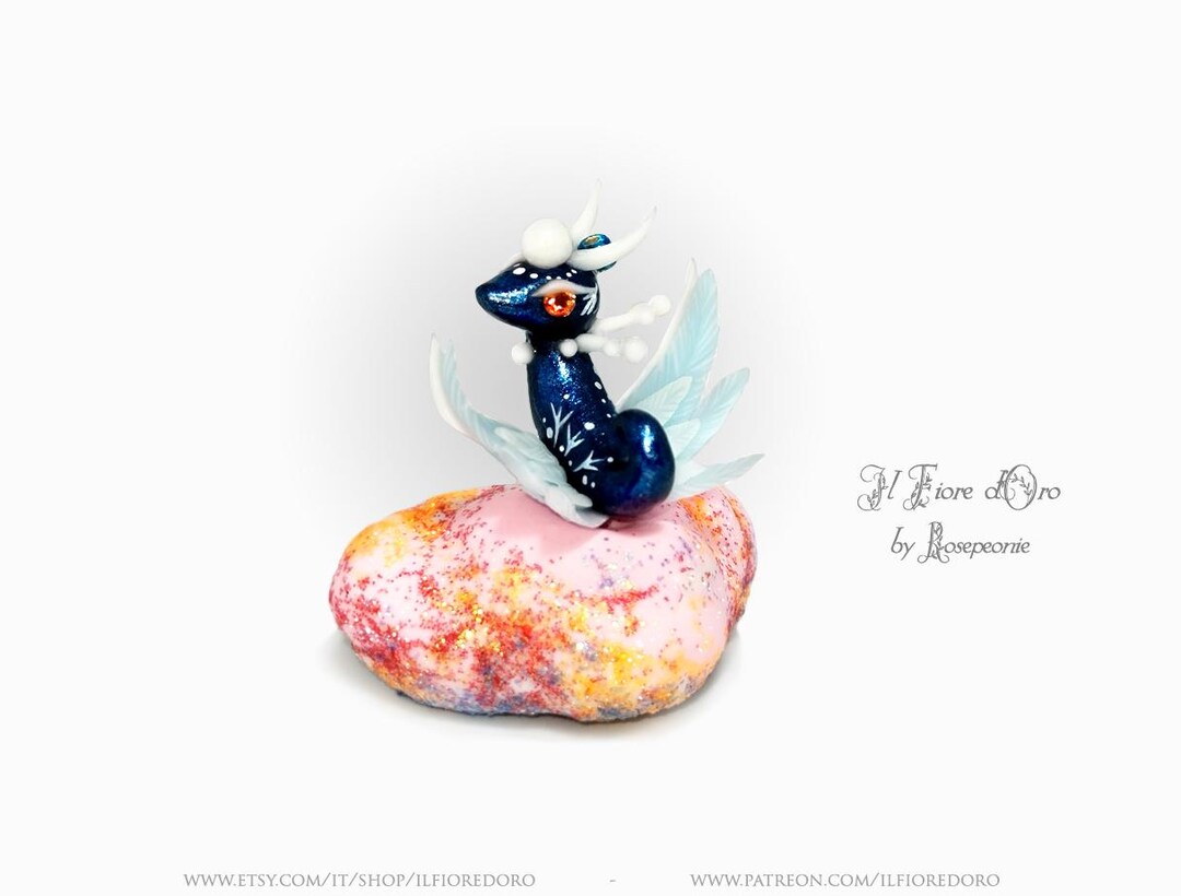 Snow Spirit Dragon alcor. OOAK Fantasy Baby Dragon Winter Ice Sculpture ...