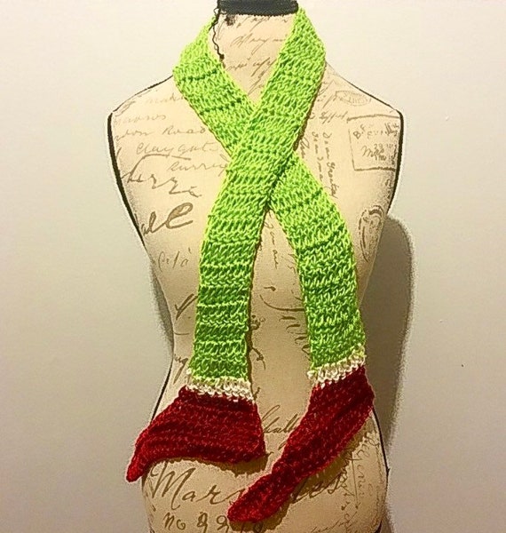 Tip Toeing Grinch Legs Crochet Christmas Scarf Grinch Themed - Etsy