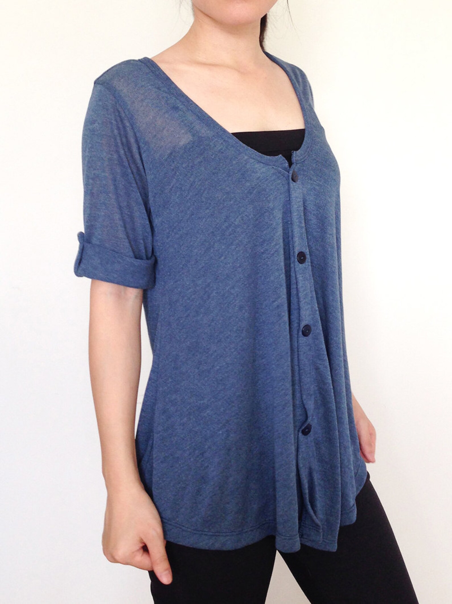 SC002: Blue Women Blouse Dolman T Shirt Dolman Sleeve Top - Etsy