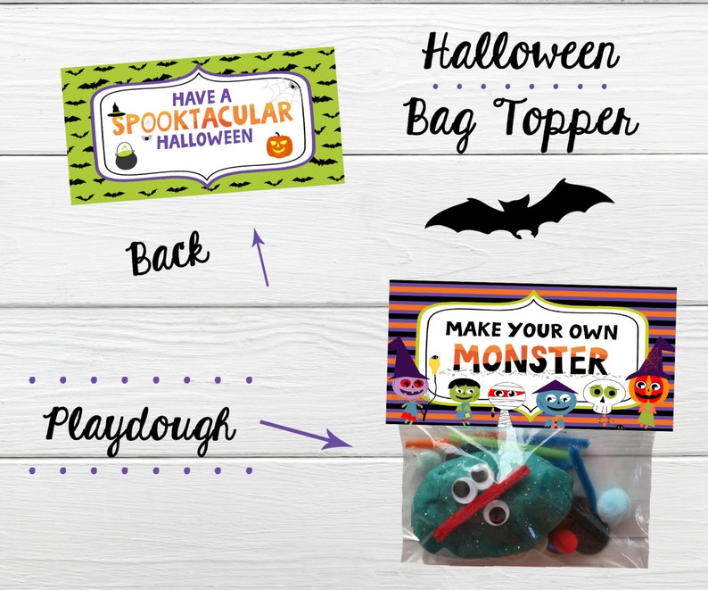INSTANT DOWNLOAD Halloween Make Your Own Monster Bag Topper - Etsy