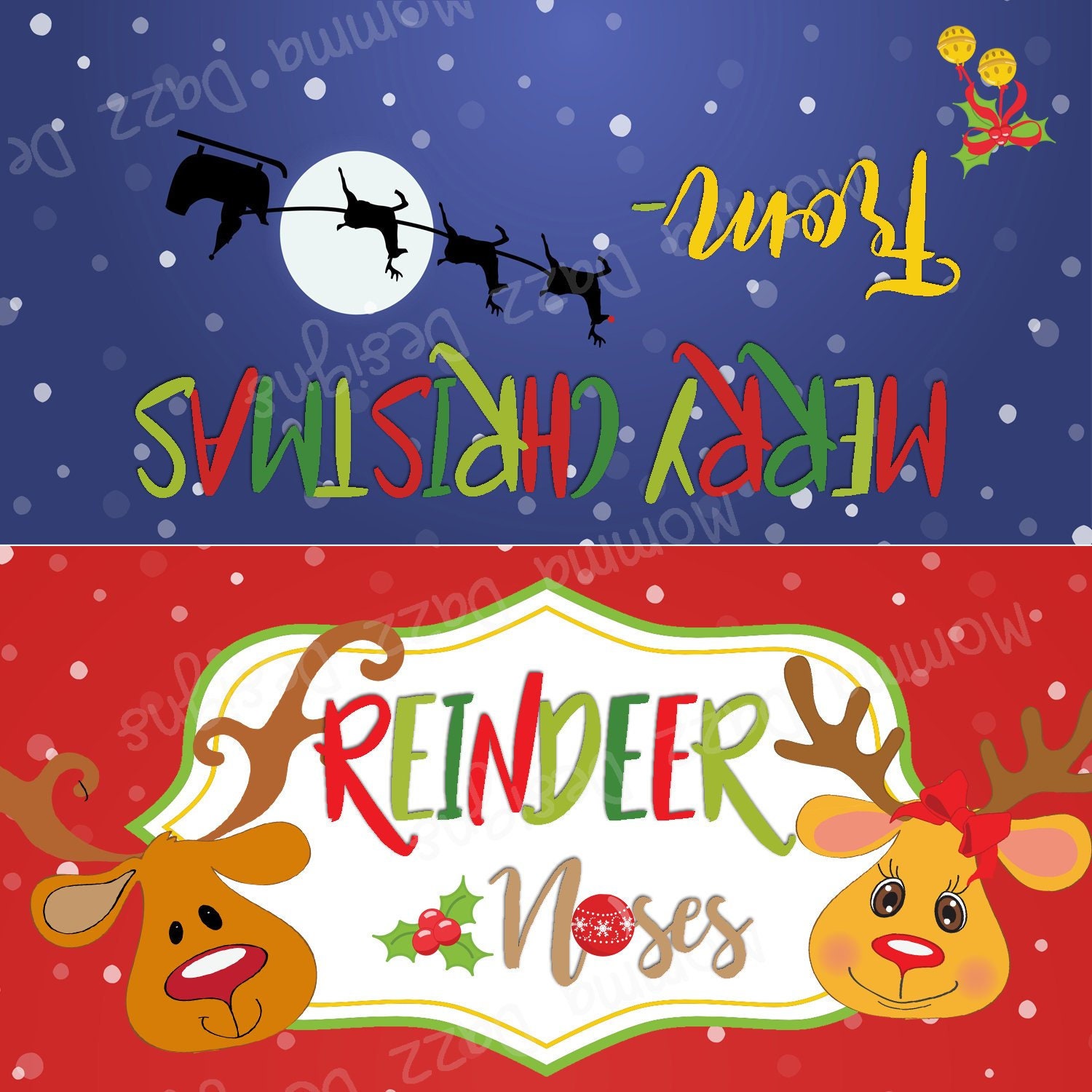 INSTANT DOWNLOAD Reindeer Noses Candy Bag Topper - Etsy