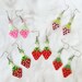 Beaded Brick Stitch Strawberry & Flower Earrings Indigenous Made ...