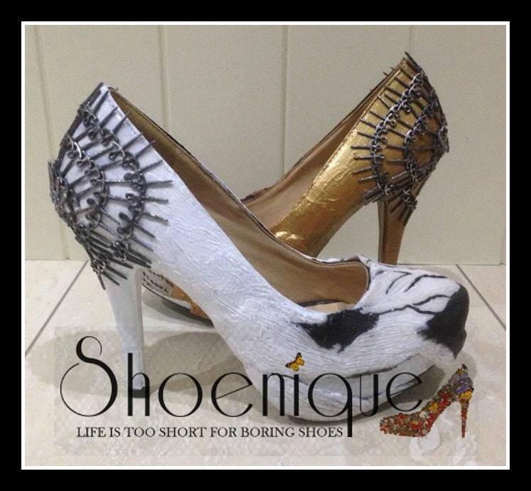 Dire Wolf Lion Swords Hand Made Shoe High Heels Size 3 4 5 6 7 8 ...