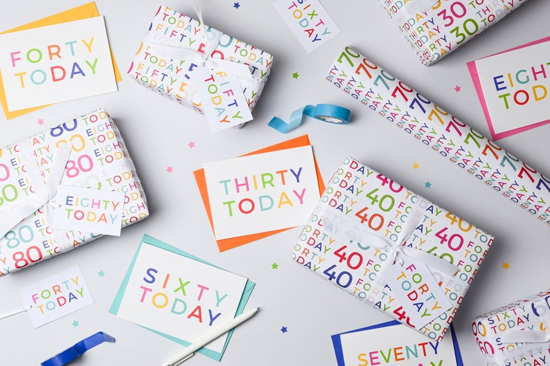 60 Today Wrapping Paper Set - 60th Birthday Gift Wrap - Etsy