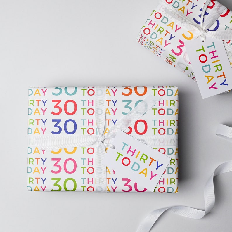 30 Today Wrapping Paper Set 30th Birthday Gift Wrap - Etsy UK