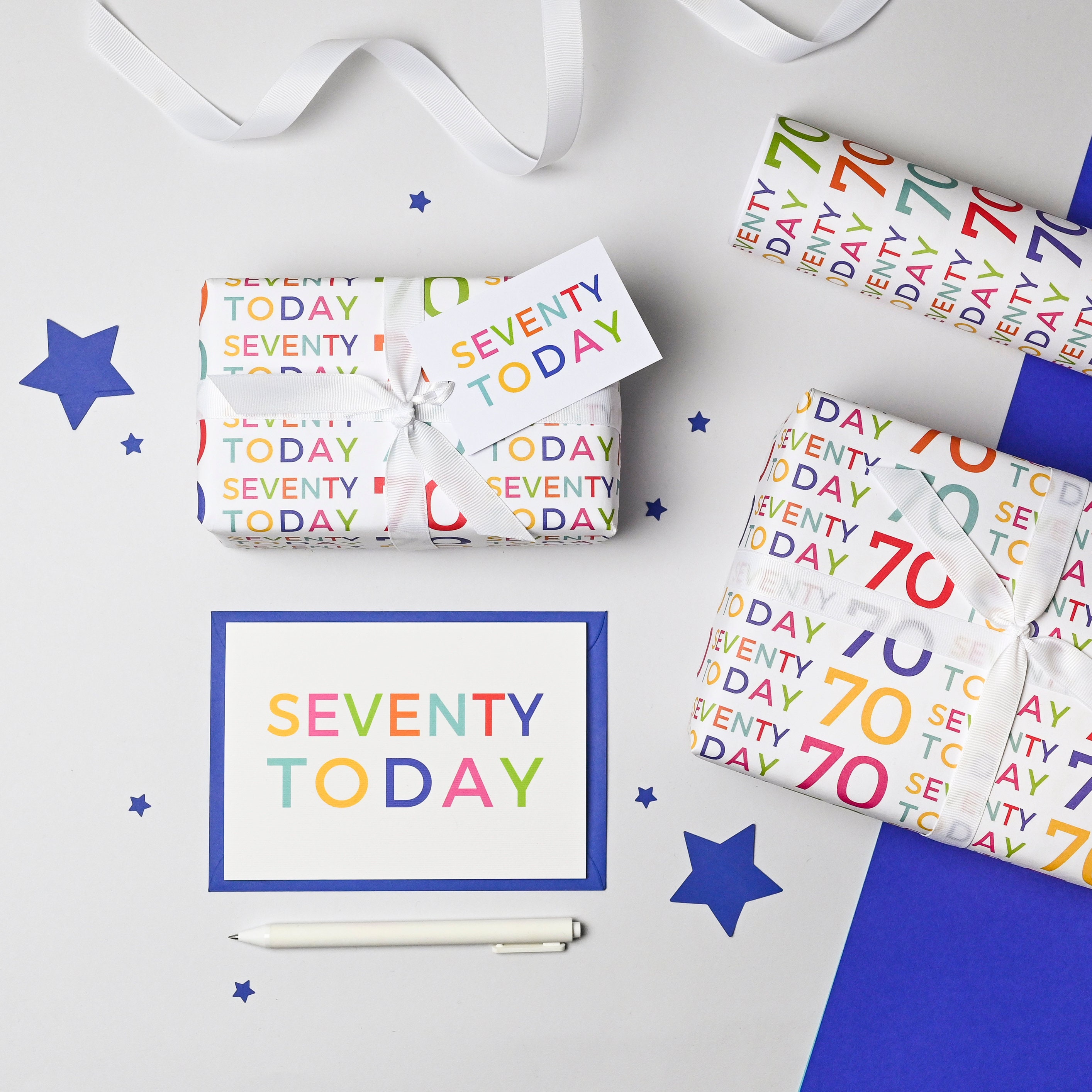 70 Today Wrapping Paper Set 70th Birthday Gift Wrap - Etsy UK