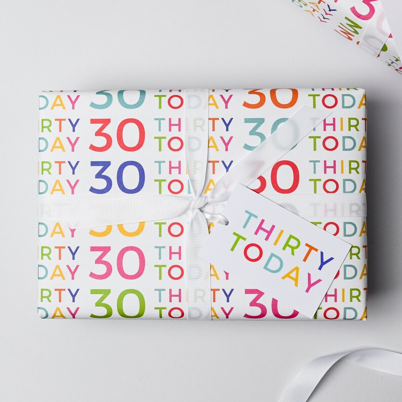 30 Today Wrapping Paper Set - 30th Birthday Gift Wrap - Etsy UK