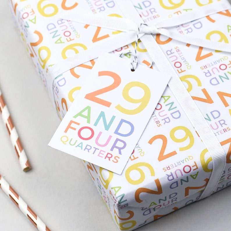 30th Birthday Wrapping Paper 29 and Four Quarters - Etsy UK