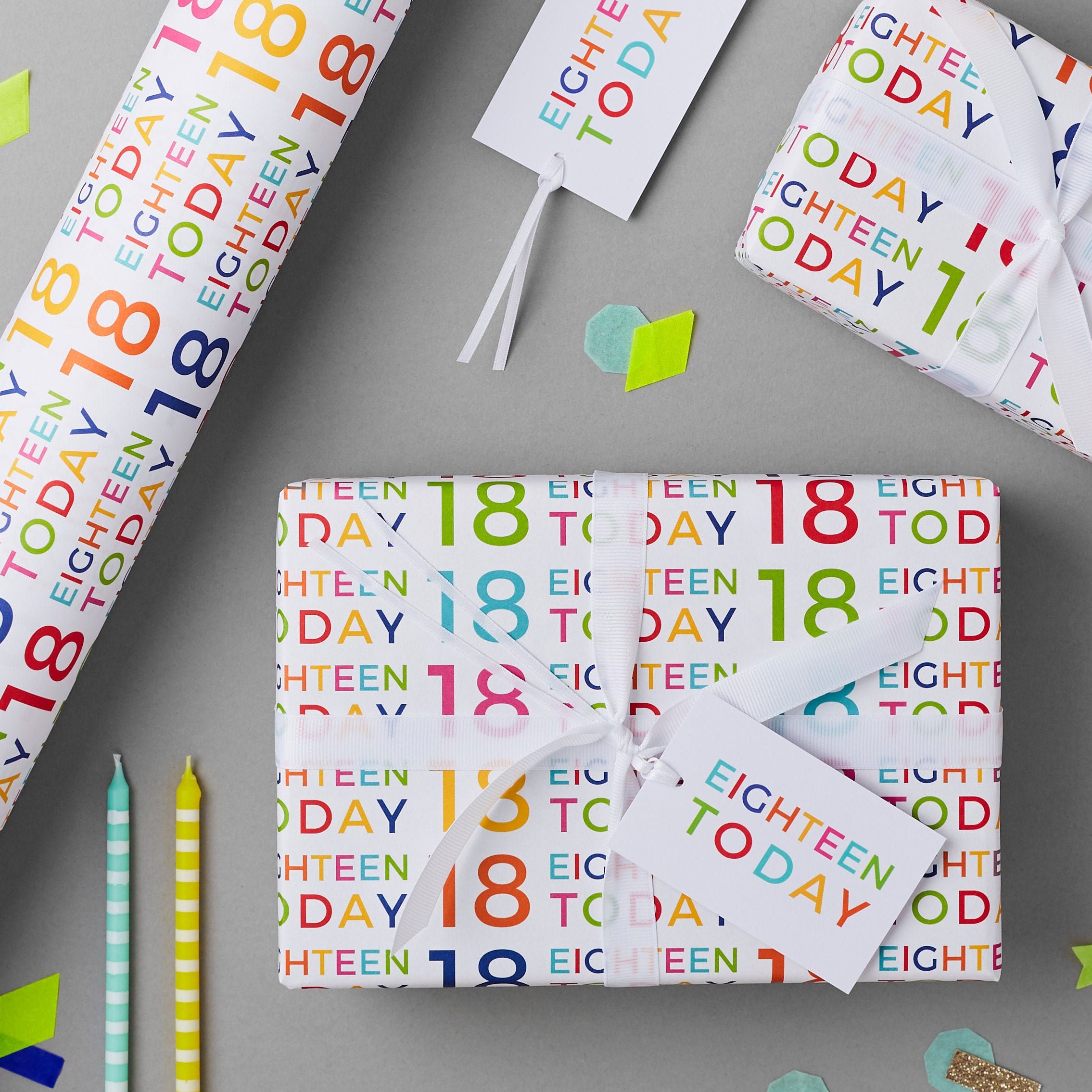 18th Birthday Wrapping Paper - 18 Wrapping Paper - Birthday Gift Wrap ...