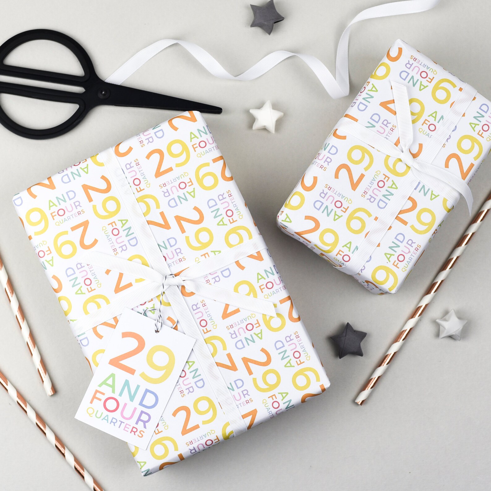 30th Birthday Wrapping Paper - 29 and Four Quarters - Etsy UK
