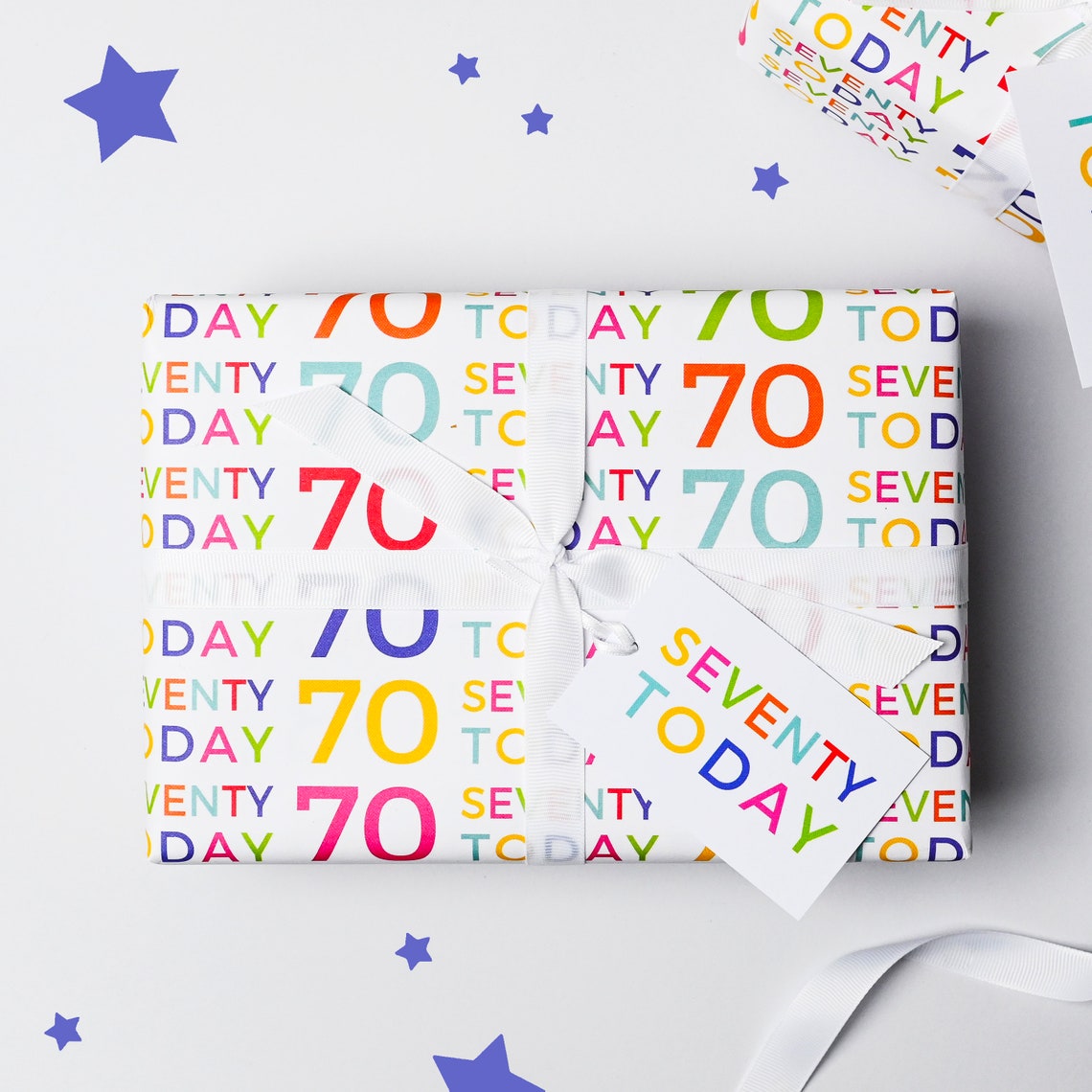 70 Today Wrapping Paper Set 70th Birthday Gift Wrap | Etsy