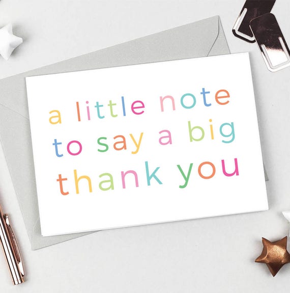 A Little Note To Say Thank You