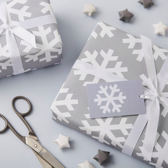 Silver Snowflake Wrapping Paper