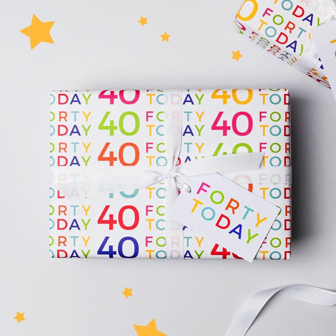 40 Today Wrapping Paper Set - 40th Birthday Gift Wrap - Etsy UK
