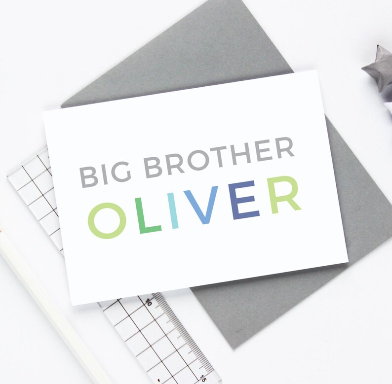 Personalised Big Brother Card New Baby Sibling Card - Etsy