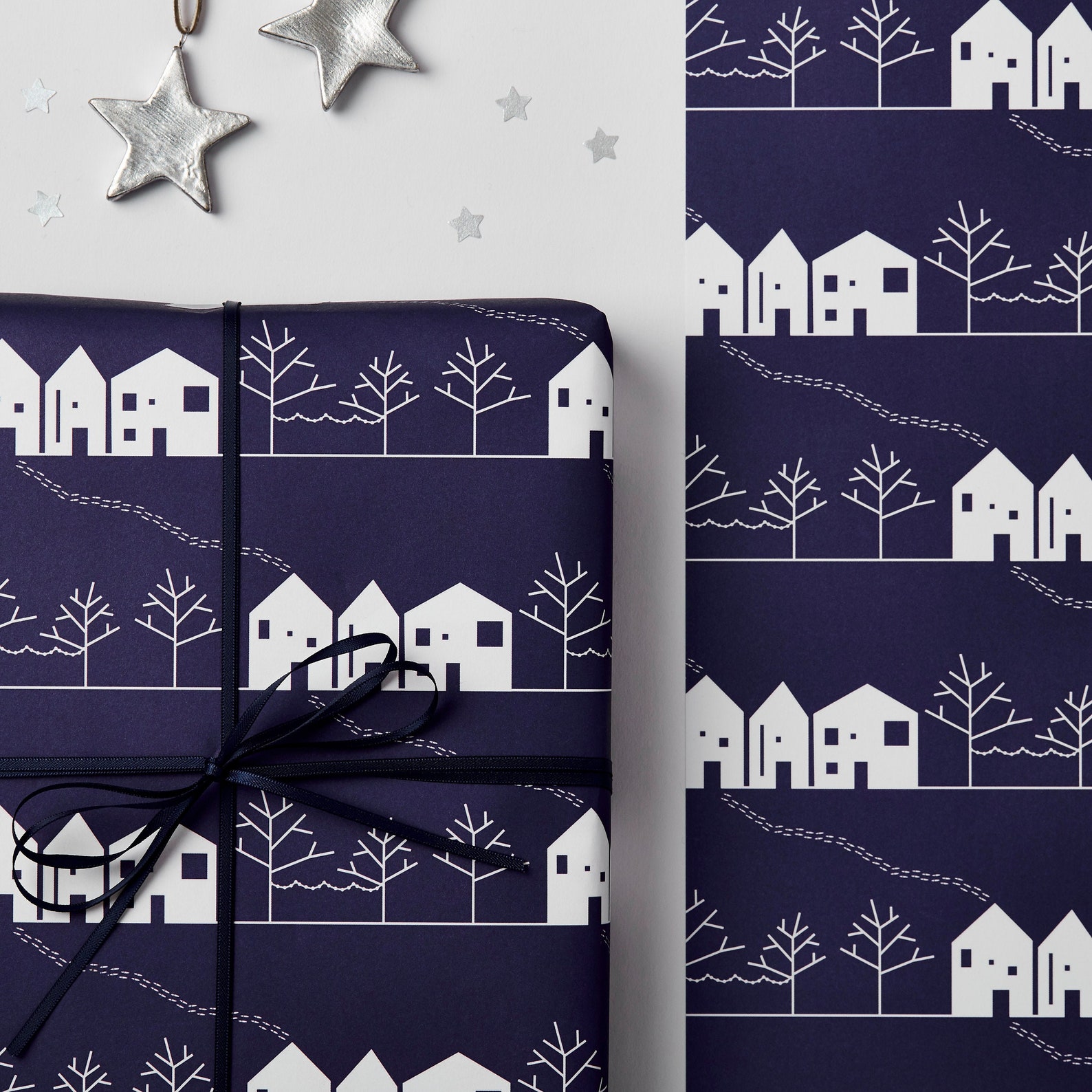 Winter Scene Christmas Wrapping Paper Set ECO FRIENDLY - Etsy UK