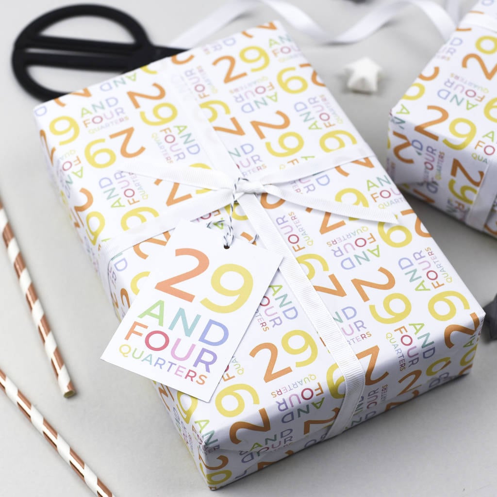 30th Birthday Wrapping Paper 29 and Four Quarters - Etsy UK