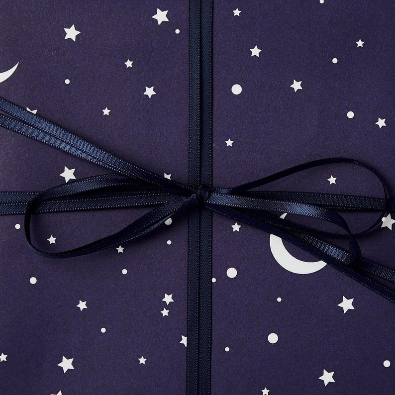 Night Sky Wrapping Paper Set Christmas Gift Wrap Star | Etsy