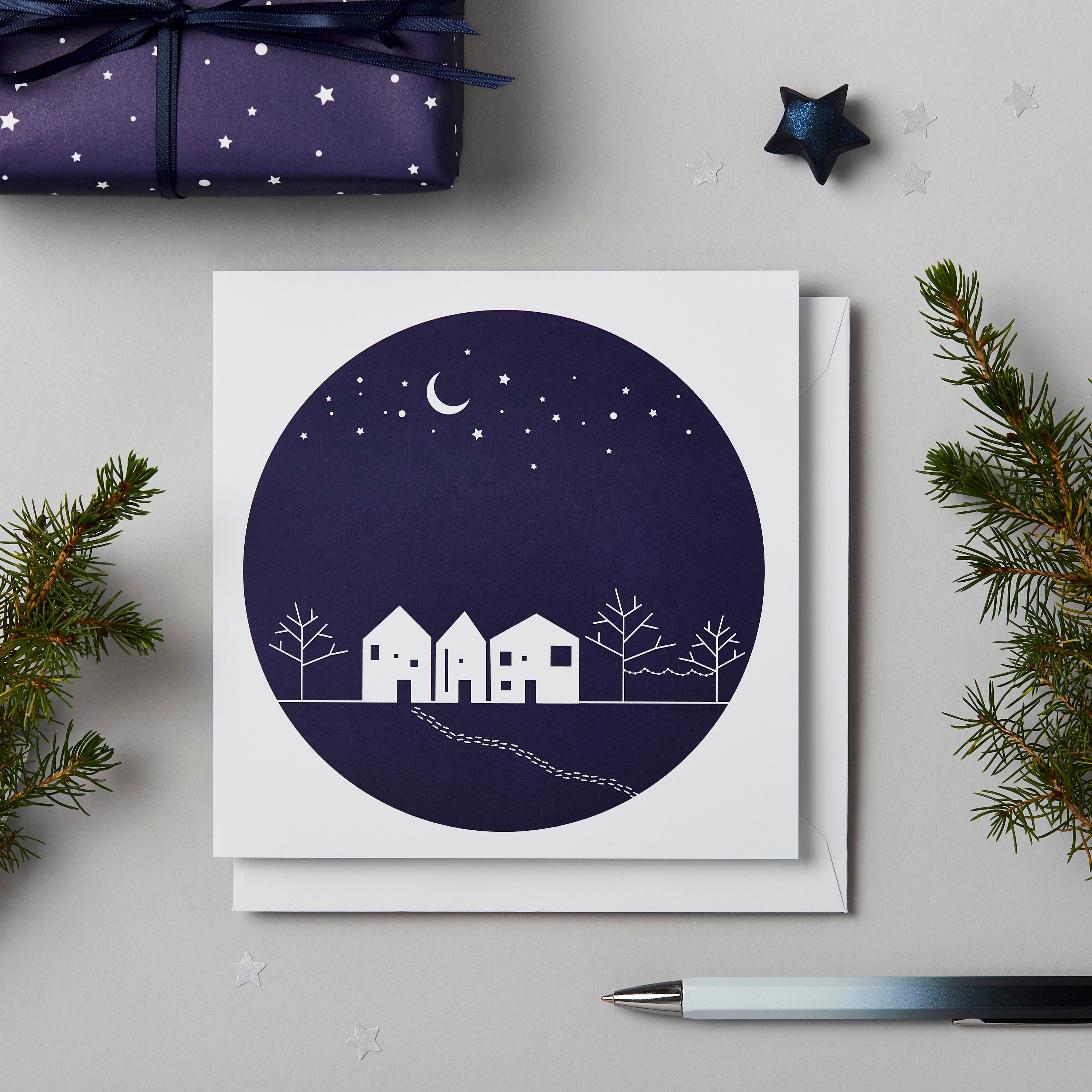 Winter Scene Christmas Card - Etsy UK