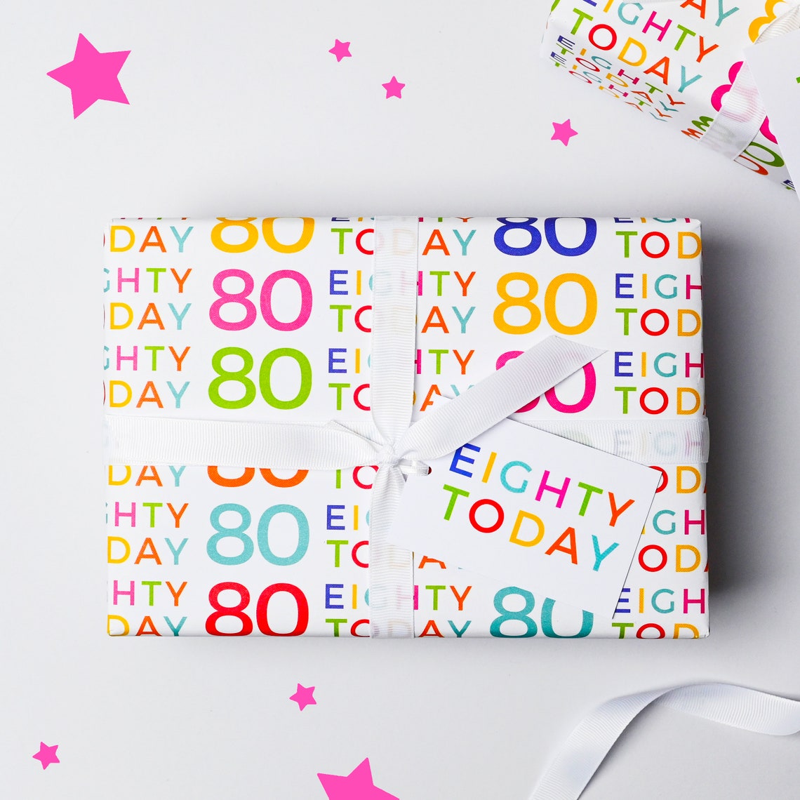 80 Today Wrapping Paper Set - 80th Birthday Gift Wrap - Etsy België