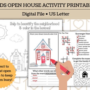 Open House Kid's Activity Printable DIGITAL FILE Real - Etsy