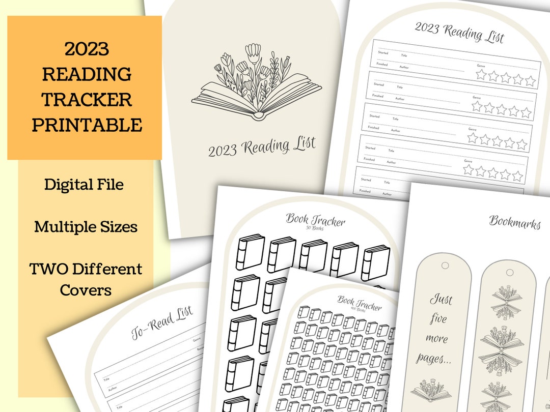 2023 Reading List and Tracker | DIGITAL FILE | Reading Goal Tracker ...