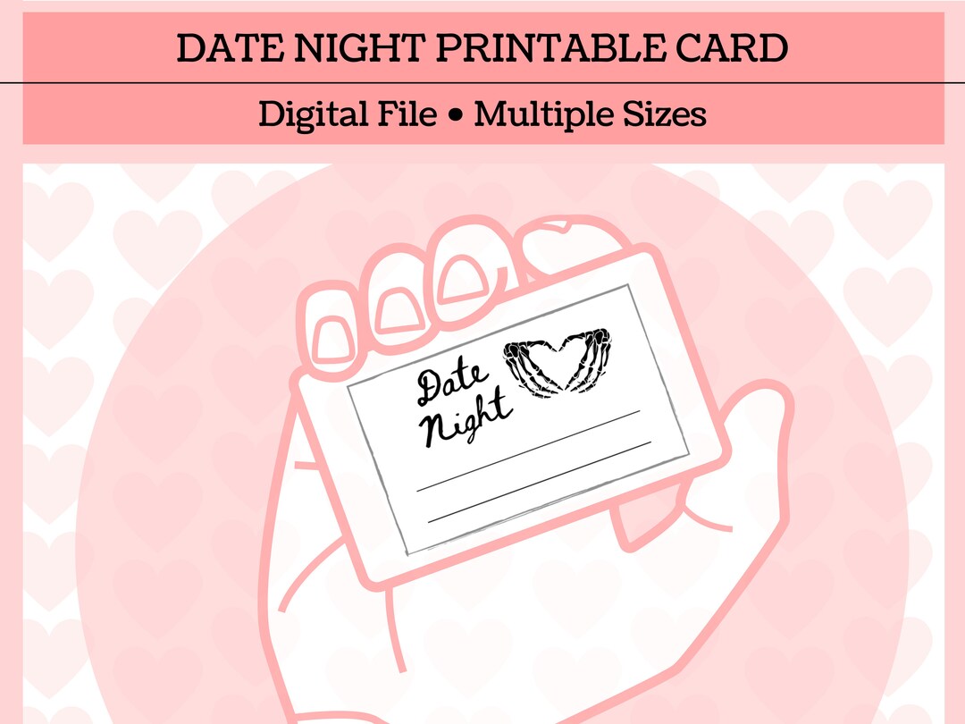 Skeleton Date Night Printable Cards DIGITAL FILE Multiple Sizes Great ...